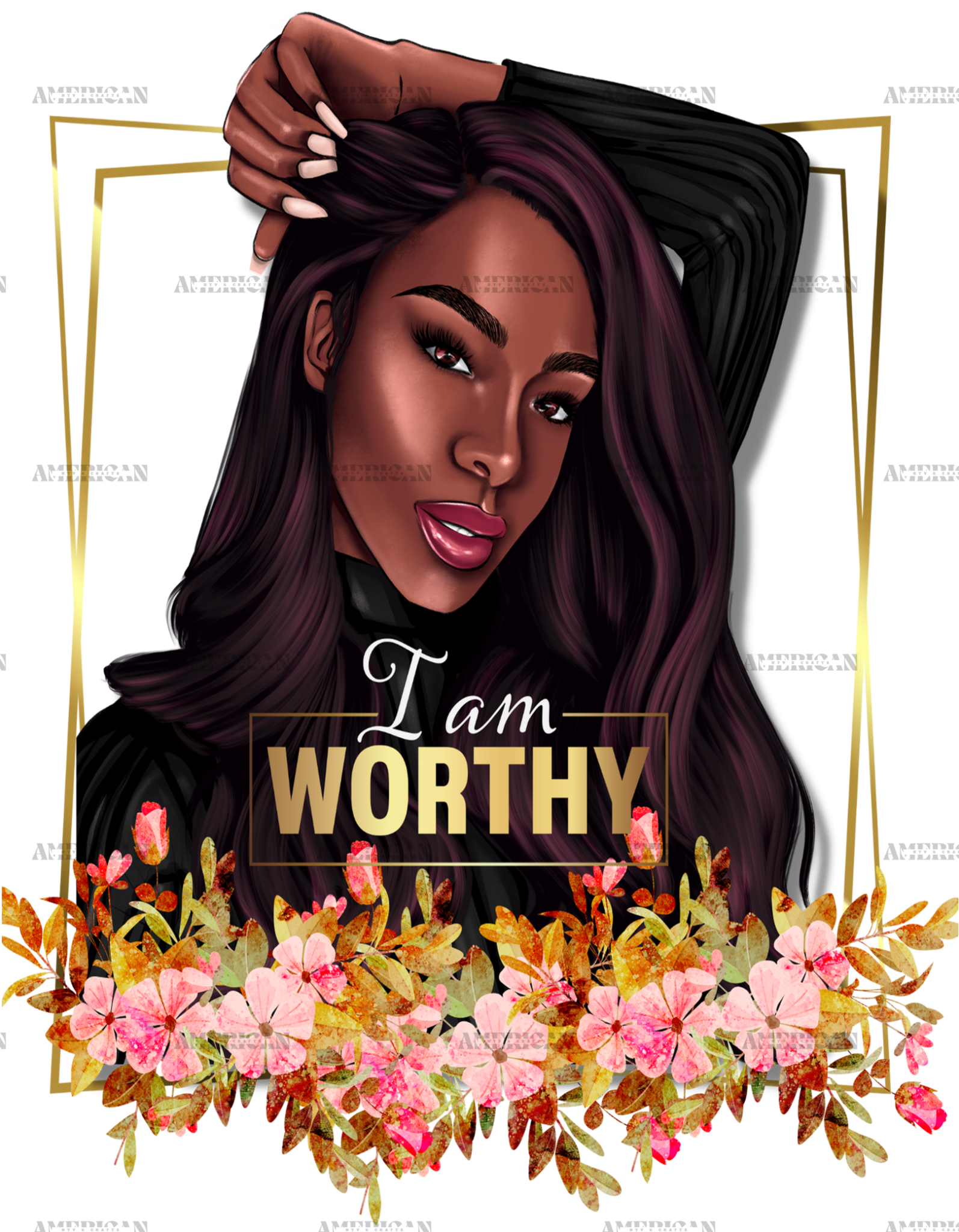 I Am Worthy DTF Transfer - American HTV Crafts Arlington