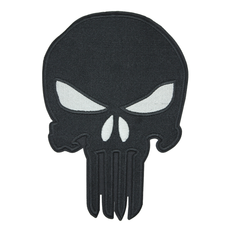 Black Skull Patch (Large/Embroidery) - American HTV Crafts Arlington