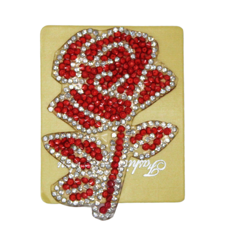 Red Rose Rhinestone Patch - American HTV Crafts Arlington