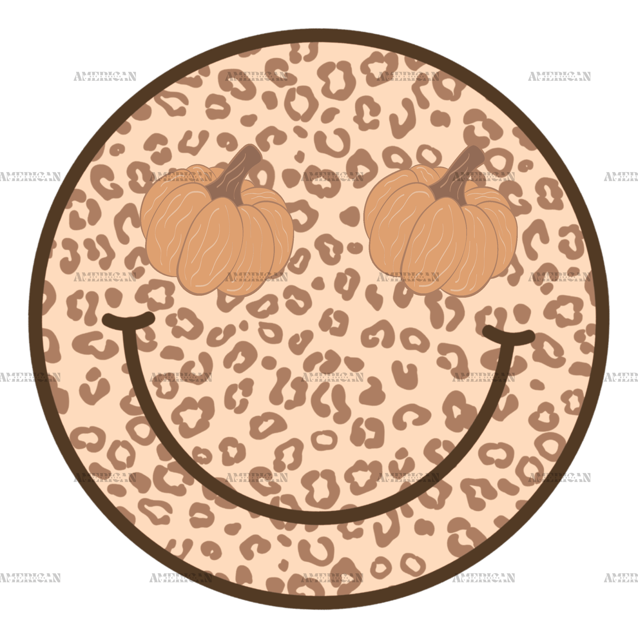 Smiley Fall DTF Transfer - American HTV Crafts Arlington